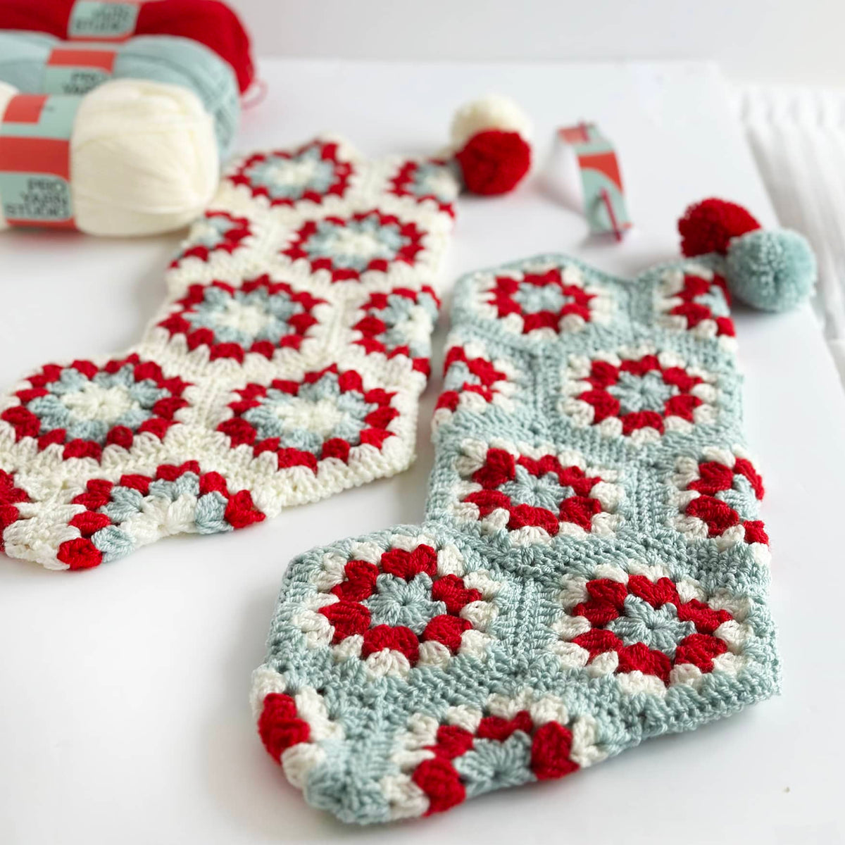 Set of 2 Christmas Stockings Crochet Kit – Pro Yarn Studio Ltd